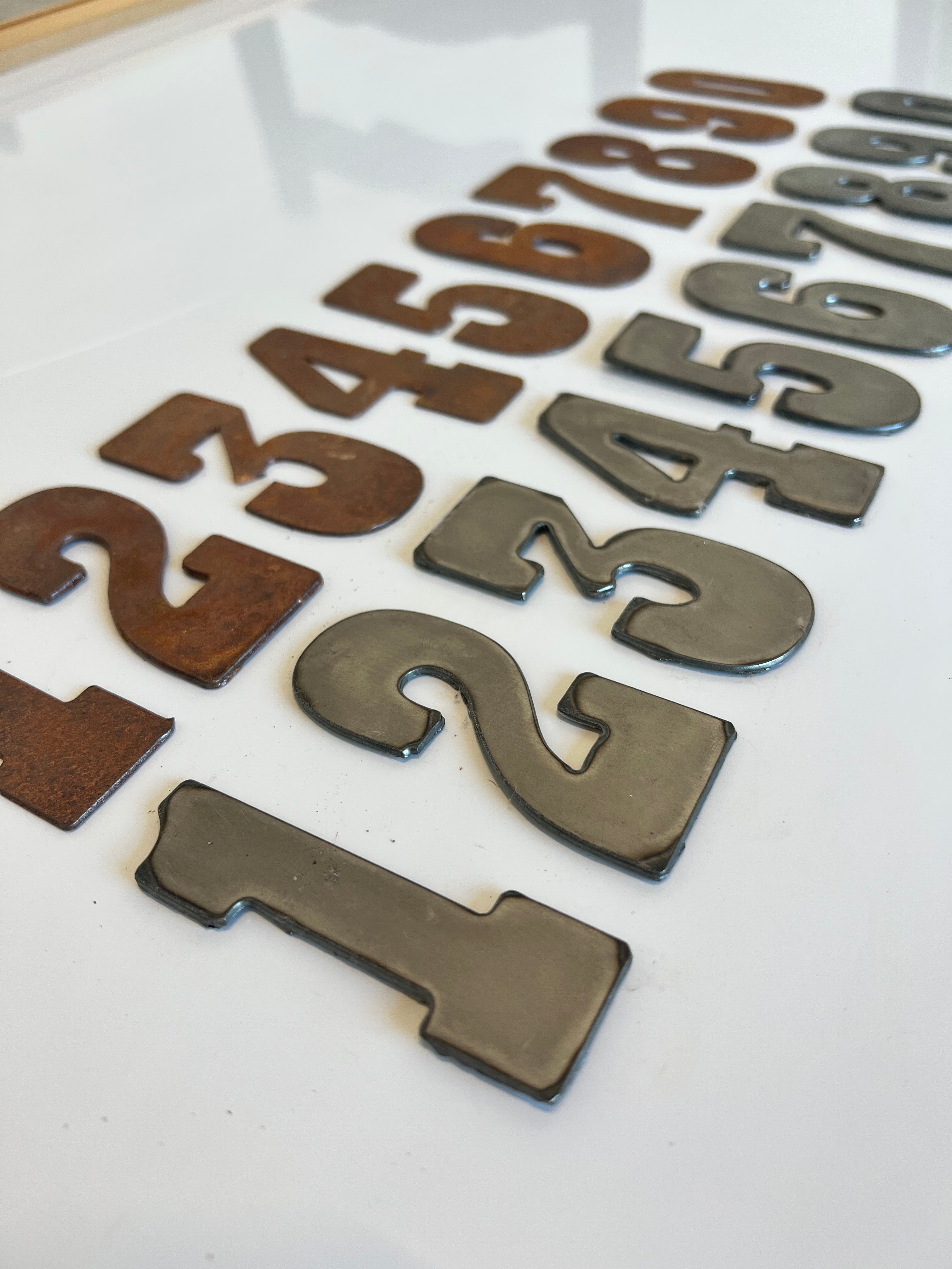 3 Inch Clock Number Set - Includes Numbers 1-12 - Rusty or Natural Ste