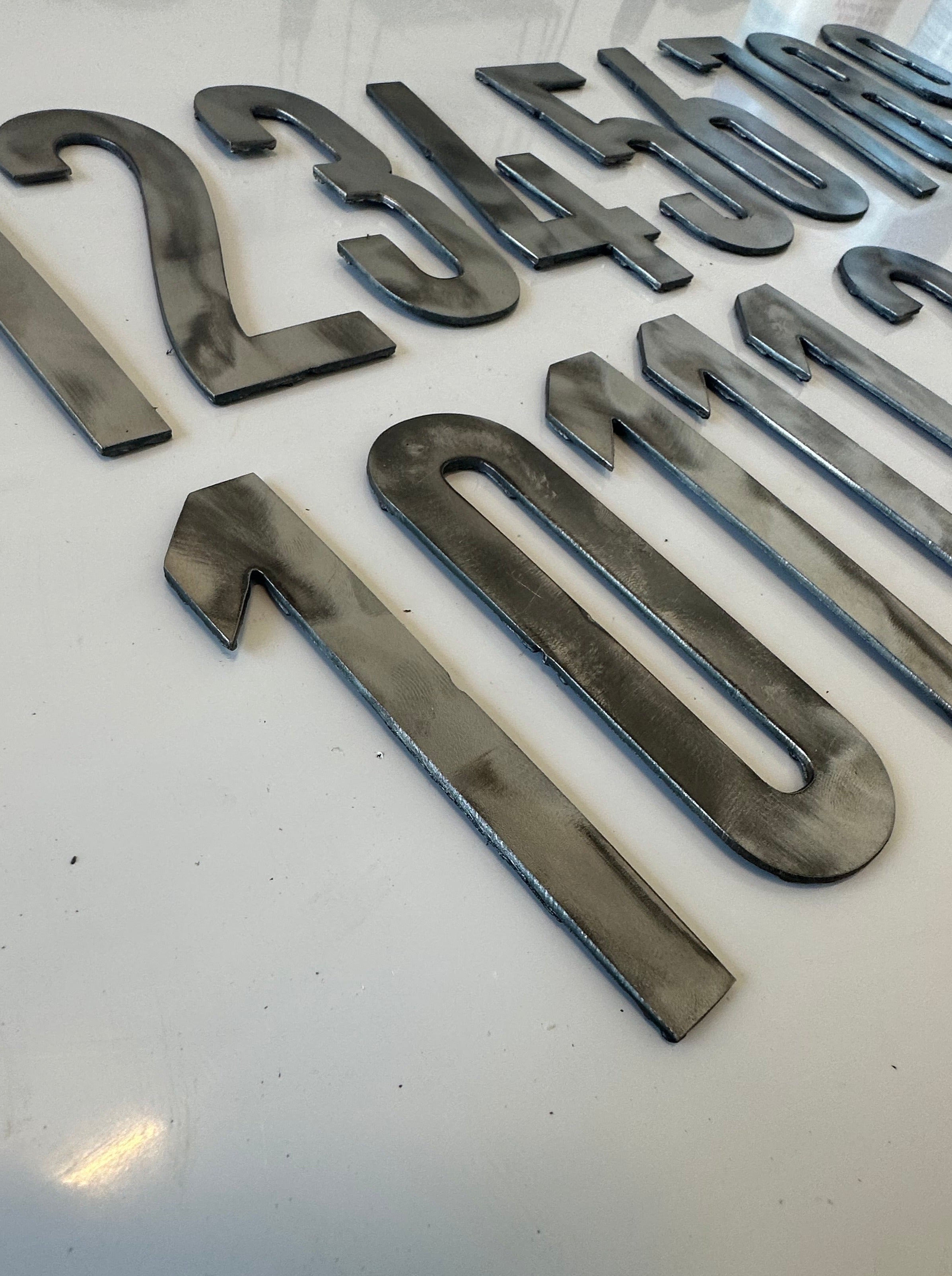 6 Inch Clock Number Set- Includes Numbers 1-12 - Rusty or Natural Stee